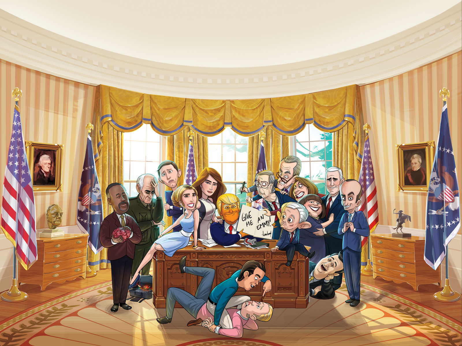 ‘Our Cartoon President’: Stephen Colbert gør Donald Trump alt for ...